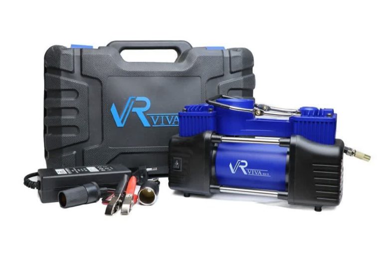 کمپرسور فندکی و برق شهری دو سیلندر با لوازم ویوارکس مدل VR1207-ACT – کالانت